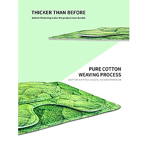 HUGS IDEA Cool 3D Dinosaur Animal Pattern Non-Slip Soft Bath Mat Set with Rug/Contour/Lid Cover (3piece)