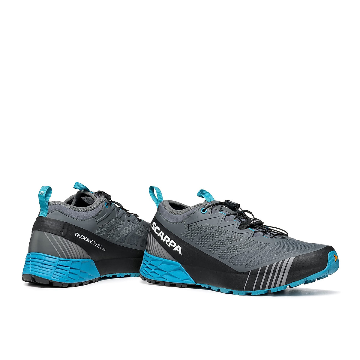 SCARPA Men's Ribelle Run GTX Waterproof Gore-Tex Trail Shoes for Trail Running and Hiking - Anthracite/Lake Blue - 10.5-11 Women/9.5-10 Men