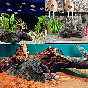 BNOSDM Reptile Hides Large Rock Aquarium Habitat Decor Rock Terrarium Habitat Decor Ornament Shelter for Snake Geckos Lizards Bearded Dragon Turtle Frogs Spiders Amphibians