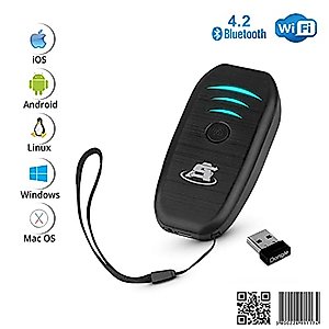 ScanAvenger Portable Mini-Wireless Bluetooth Barcode Scanner: Hand Scanners - Cordless, Rechargeable 1D & 2D Scan Gun for Inventory Management - Wireless, Handheld USB QR (1D & 2D Barcode Scanner)