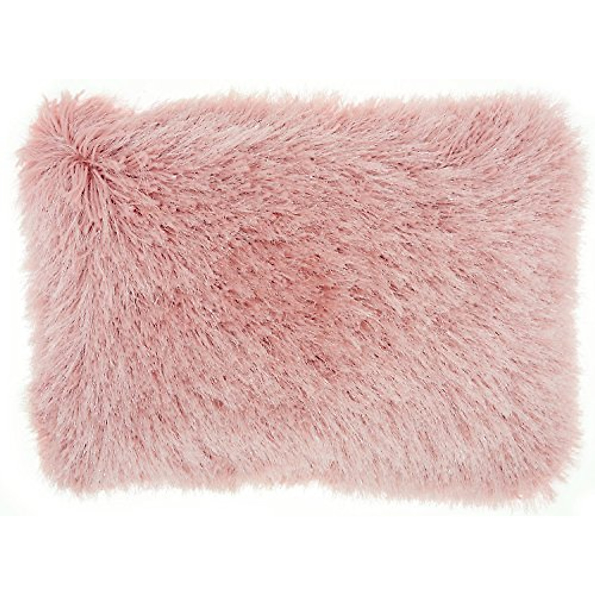 Mina Victory Shag Yarn Shimmer Shag Rose 14" x 20" Throw Pillow