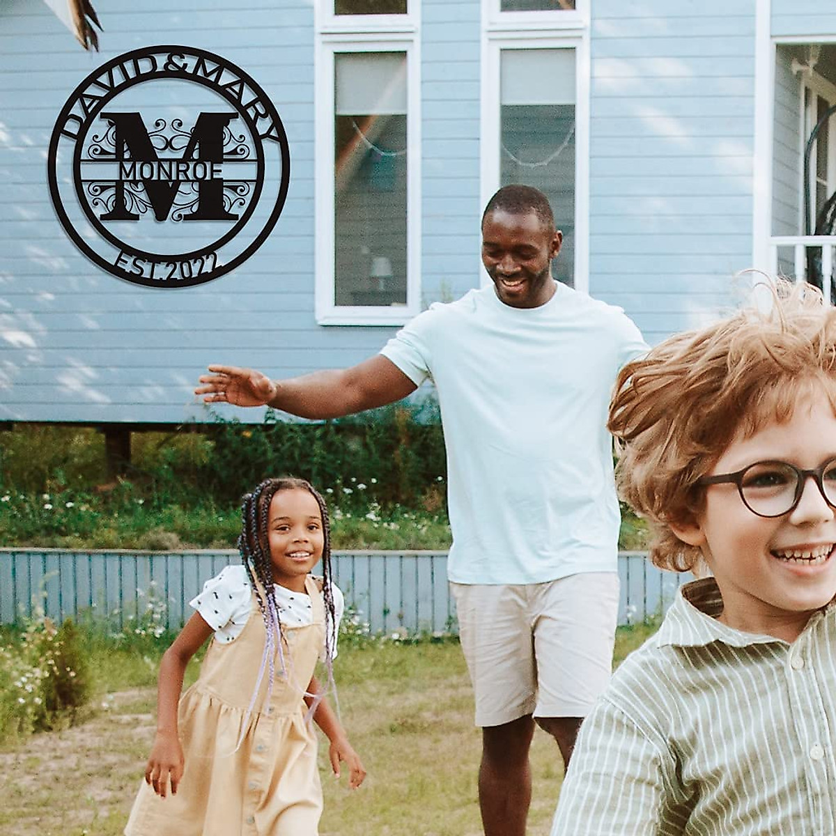 Custom Last Name Metal Sign Personalized Split Letter Metal Monogram Wall Decor Name Sign Personalized Wedding Gift Outdoor Metal Art