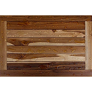 EcoDecors Earthy Teak Shower Bench Eleganto Wooden Seat Garden Bench Natural Teak Wood Patio Bench Armless Bench for Indoors and Outdoors - 30 inches Length