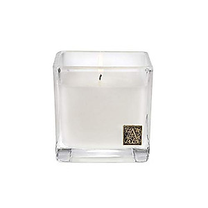 Aromatique The Smell of Spring Glass Cube 12 oz Scented Jar Candle with Metal Medallion for Home Décor and Gift