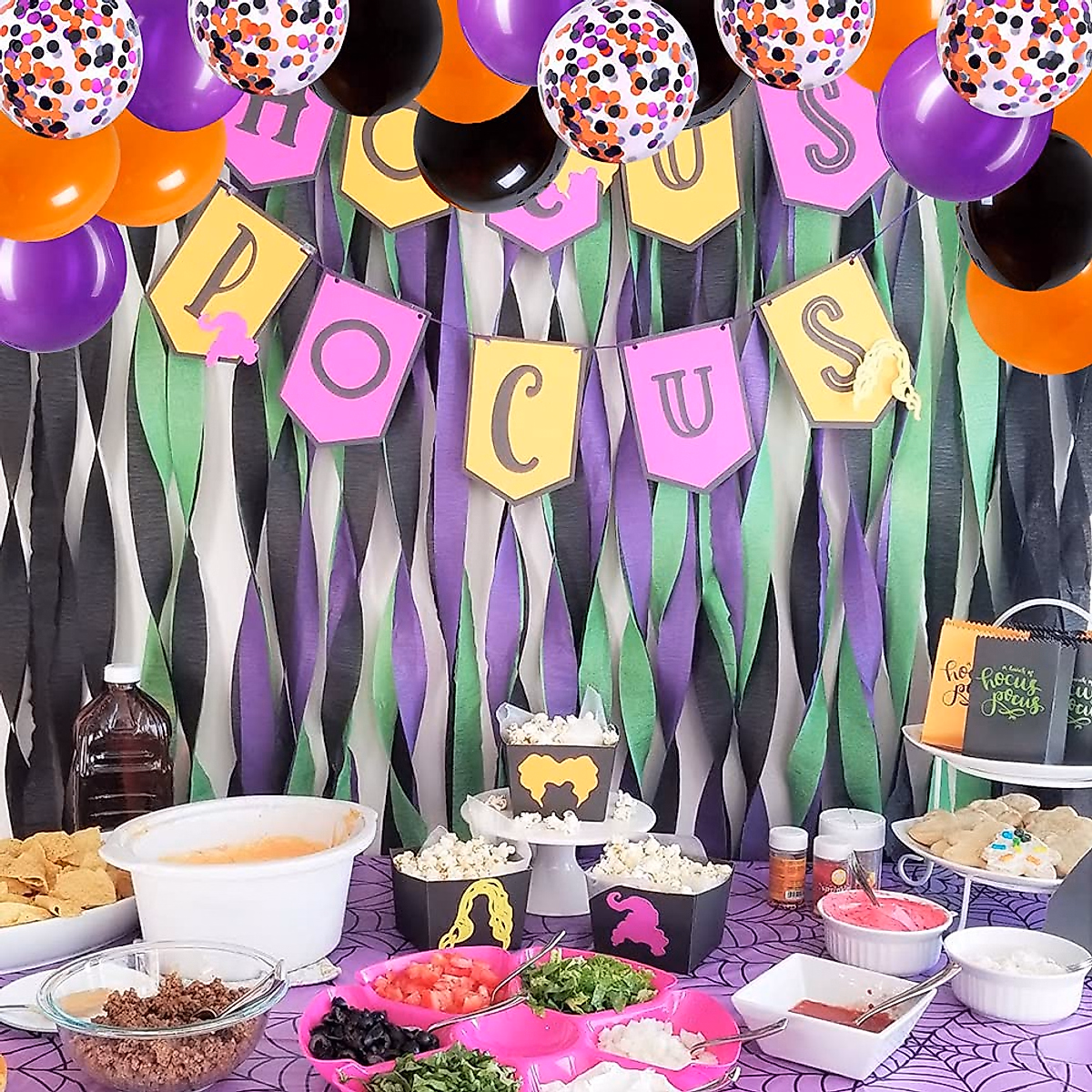 Halloween Latex Balloons 70Pack, 12inch Black Orange White Confetti Hocus Pocus Ballons for Halloween Birthday Hocus Pocus Party Decorations…