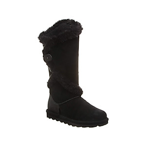 BEARPAW Women's Sheilah Tall Black Size 10 | Women's Boot Classic Suede | Women's Slip On Boot | Comfortable Winter Boot