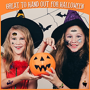 704 Pieces Halloween Temporary Tattoos for Kids, Children Fake Tattoos Stickers Party Supplies, Pumpkin Lantern Ghost Vampire Tattoo Body Sticker Halloween Party Themed Accessory Decorations