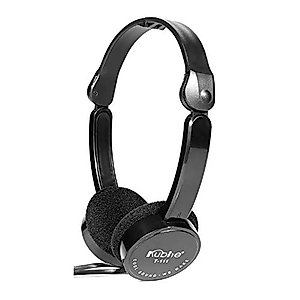 Baost Retractable Foldable Over-Ear Headphone Folding Lightweight Wired Headset with Mic Stereo Bass Compatible with 3.5mm Devices Black