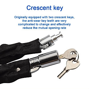 ZYTOSETR Bike Lock Bicycle Chain Lock, Mountain Bike Lock Anti-Theft Lock Chain Lock Hydraulic Shear with Two Keys Suitable for Bicycles, Fences, Skateboards, Etc75cm 90cm 110cm 145cm (Size : 90cm)
