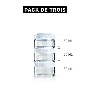 BlenderBottle GO STAK Blender Bottle, 100cc 3-Pak, White