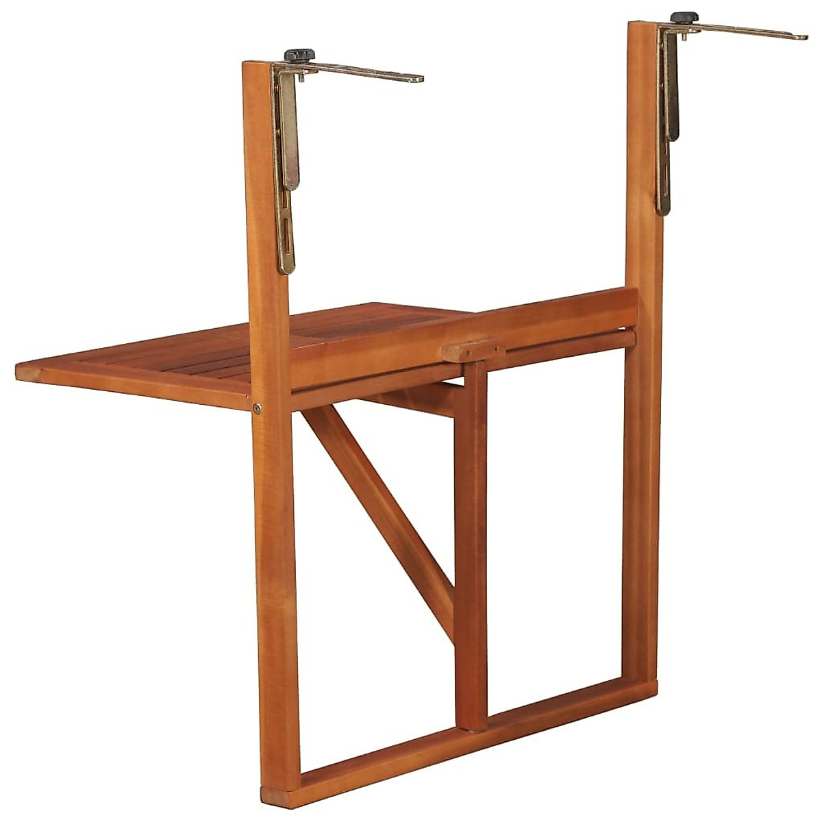 vidaXL - Foldable Hanging Balcony Table - Solid Acacia Wood - Weather Resistant Outdoor Furniture - Coffee Table/Worktop - Easy Assembly