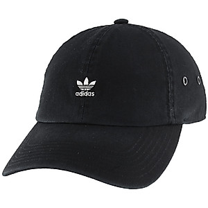 adidas Originals Women's Mini Logo Relaxed Adjustable Cap, Black/White, One Size