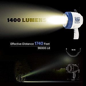 GOODSMANN Marine Spotlight Corded Handheld Corded Spot Lights for Boats 12 Volt DC Glare-Free Halogen Spotlight 9924-H202-01