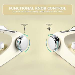 YUNZII Upgraded Wireless Typewriter Keyboard,with Retro Integrated Stand,USB-C/Bluetooth,Cute Round Keycaps, USB-C/Bluetooth Connection for Table, Phone, PC and Win/Mac/Android (B309, Ivory Butter)