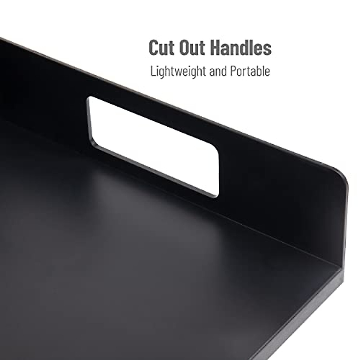 Mind Reader Utensil Napkin & Plate Holder, Silverware Organizer, Serving Tray, Plastic, 11.25"L x 15.25"W x 4.5"H, Black