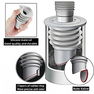 COLDDD Washing Machine Drain Hose Seal, Anti-Odor Floor Drain Plug Sewer Pipe Seal Ring Sealing Cover, Washing Machine Sealing Plug (1, M(40-45))