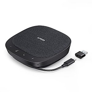 Anker PowerConf S330 USB Speakerphone, Conference Microphone for Home Office, Smart Voice Enhancement, Plug and Play, 360° Voice Coverage via 4 Microphones, and Powerful Sound