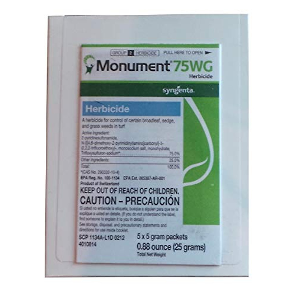 Monument 75 WG Selective Herbicide for Warm Season Turf Grasses-Box of 25 grams (5x5gm packets)