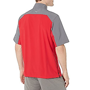 Mizuno Men's Comp Short Sleeve Batting Jacket, Red/Grey, Medium
