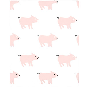 NoJo Piggy Pink and White Super Soft Mini Crib Sheet