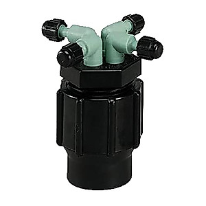 Orbit 4-Port Water Manifold with Filter & Threaded Caps - 4 Way Hose Splitter for Outdoor Gardens