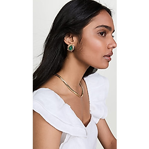 Deepa Gurnani Women's Deepa by Deepa Gurnani Leesha Brass Earrings, Emerald, Green, One Size