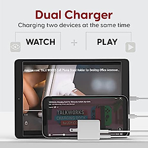 TALK WORKS USB Wall Charger Compatible w/iPhone 13/13 Pro/13 Pro Max/14/14 Plus/14 Pro/14 Pro Max - Dual Port Travel USB-A and USB-C Wall Charger Block (White)