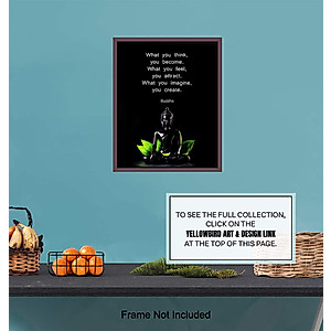 Buddha Inspirational Quote Wall Art - Positive Zen Spa Decor - 8x10 Home Decoration for Office, Meditation Room, Yoga Studio, Bedroom, Bathroom - Unique Encouragement Gift for Women, Buddhists