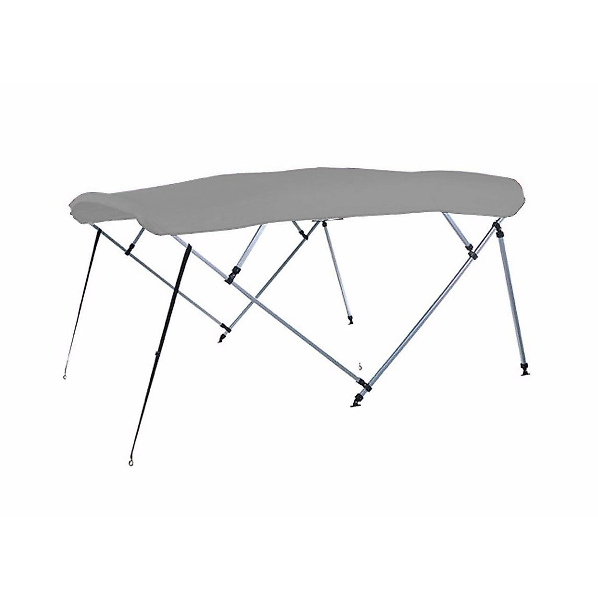 STOPBYUS 7.6 oz Gray 4 Bow Square Tube Boat Bimini TOP Without Running Light Cutout Sunshade Compatible for Forest River Millennium 1703 2002