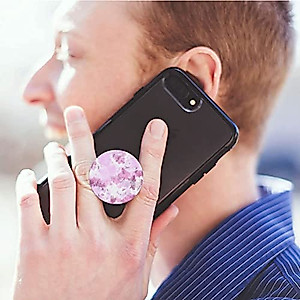 Multi-Function Cellphone Foldable Finger Grip Holder for Smartphone and Tablets - Butterfly Flower Purple Blue