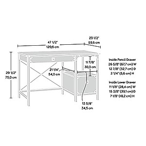 Sauder 423912 Steel River Desk, Carbon Oak Finish