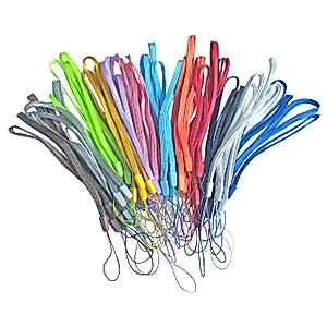 ColorYourLife Multi-Color Wrist Straps Lanyards Strings for USB Flash Drive Memory Stick Stylus Pens and Small Items with Microfiber Cloth (48 Pack), multicolor
