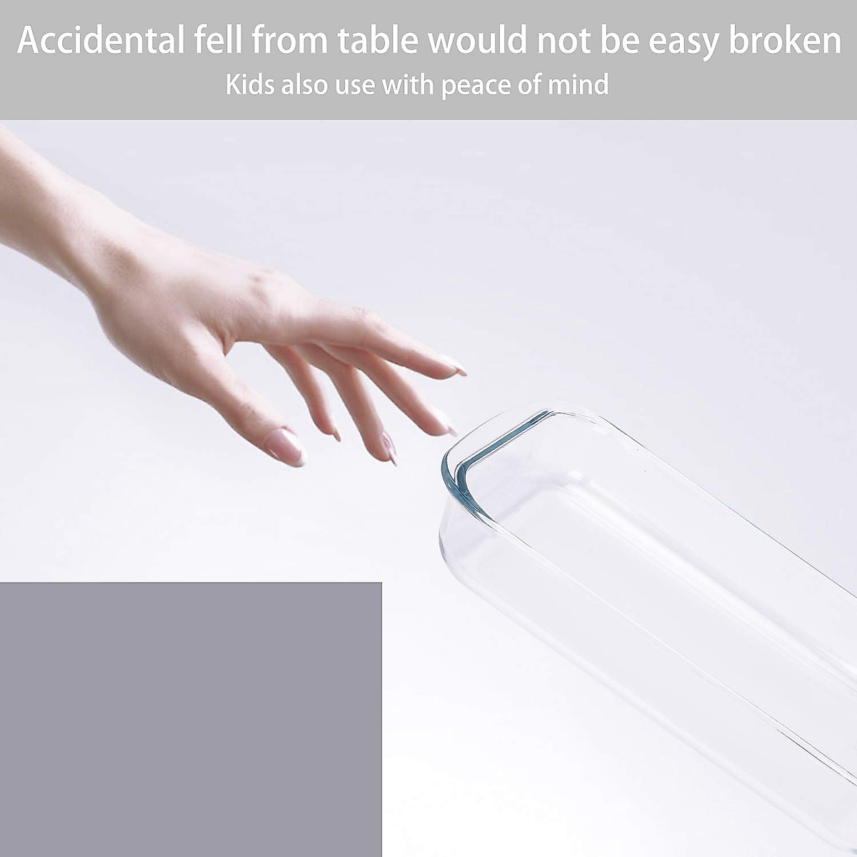 FOYO Basics Tempered Glass Baking Dish, 1.6 Quart Clear Oblong Dish Set, Casserole Dish Cooking Oven Bake