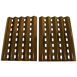 Music City Metals 90242 Porcelain Steel Heat Plate Replacement for Select Brinkmann and Charmglow Gas Grill Models, Set of 2