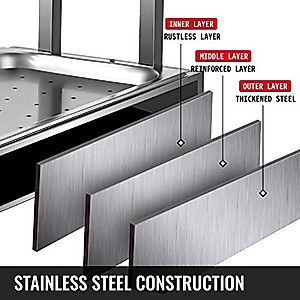 VEVOR 110V French Fry Food Warmer 22"x13", 1000W French Fry Heat Lamp,Stainless Steel Heat Lamp Warmer 86-185?, Food Warmer Diaplay for French Fry, Heat Lamp Commercial for Fry Chicken