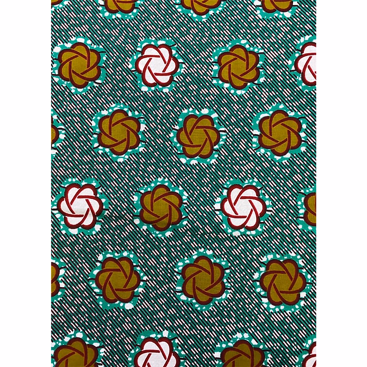 African Guaranteed Wax Block Prints Fabric/African Ankara Wrapper Fabric Wax Fabrics /-Sell by 6 Yards-100% Cotton-for Dresses- Gold, Red, MInt-Green, White