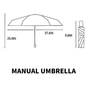 GENMAI SOEASY Travel Umbrella Windproof Folding Umbrella for Rain,Compact Umbrella for Car,Lightweight UV Protection Sun Umbrella for Men and Women,Portable Umbrella White