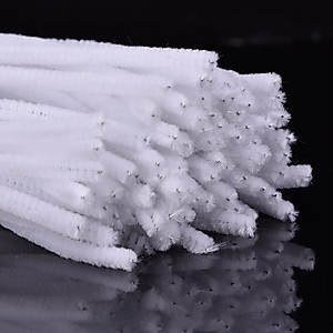eBoot 100 Pieces Pipe Cleaners Chenille Stem for Arts and Crafts, 6 x 300 mm (White)