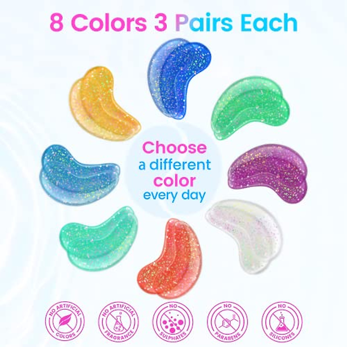 Onespring Under Eye Patches (24 Pairs) - Under Eye Mask for Wrinkles, Puffy Eyes, Dark Circles, Eye Bags, Natural Collagen Eye Gels Pads, Under Eye Mask Patches for Beauty & Personal Care