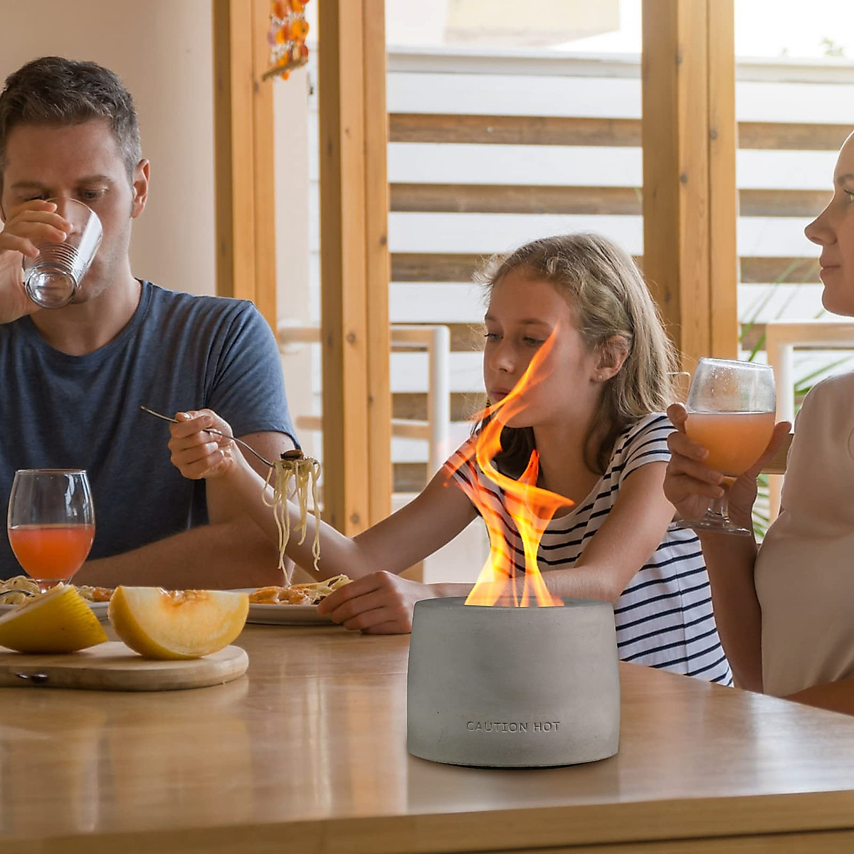 Mavalzy Tabletop Fire Pit, Premium Portable Tabletop Rubbing Alcohol Fireplace Table Top Fire Pit Bowl Long Burning Smokeless Indoor Outdoor Mini Fireplace