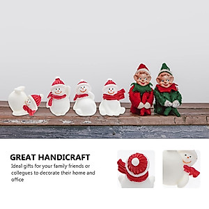 NOLITOY Micro Winter Landscape Ornaments Mini Resin Snowman Statue 4pcs Dollhouse Garden Fairy Yard Sculpture Decoration Random Style