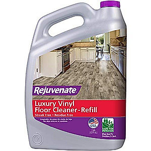 Rejuvenate High Performance Luxury Vinyl Tile Plank Floor Cleaner pH Neutral Formula Doesn't Leave Streaks or Dulling Residue 128oz & Microfiber Mop with 3 Reusable Microfiber Pads