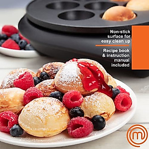 MasterChef Electric Ebelskiver Maker Delicious Homemade Japanese Takoyaki, Donut Holes, Cake Pops, Octopus Balls, Aebleskivers, Danish- Nonstick Easy Clean Appliance, Fun Summer Baking Gift