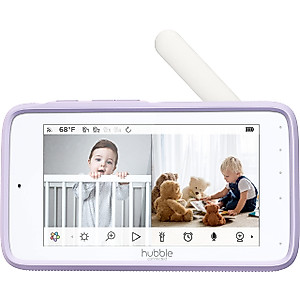 HUBBLE CONNECTED Nursery Pal Deluxe 5" Smart HD Twin Baby Monitor and 2 Cameras with Built-in Rechargeable Batteries to Use at Home Or On The Go