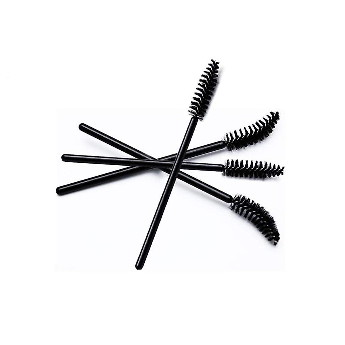 SINEN 50 PCS Disposable Eyelash Brush Mascara Brushes Makeup Brushes Kits for Eye Lashes Extension Eyebrow and Makeup (balck)