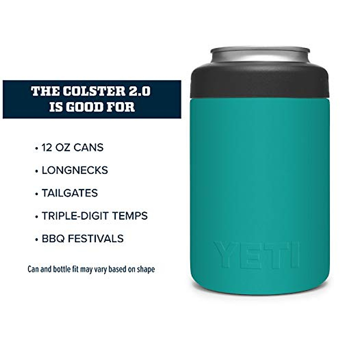 YETI Rambler 12 oz. Colster Can Insulator for Standard Size Cans, Aquifer Blue, 1 Count (Pack of 1)