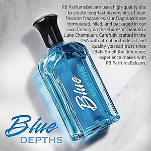 PB ParfumsBelcam Blue Depths Eau de Toilette Spray - Fresh Aquatic Scent (2.5 Fl Oz)