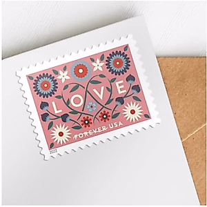 2022 Love US Postal Forever First-Class Self-Adhesive Postage Stamps Holiday, Weddings, Celebrations, Valentine's Day (5 Sheets of 20 Stamps) 100 Stamps in Total
