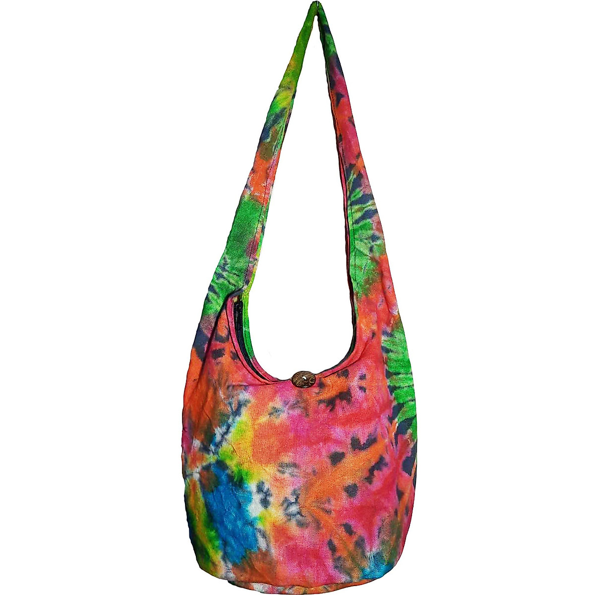 Lovely Creations Hippie Boho New Elephant Crossbody Bohemian Gypsy Sling Shoulder Bag Small Size (S White)