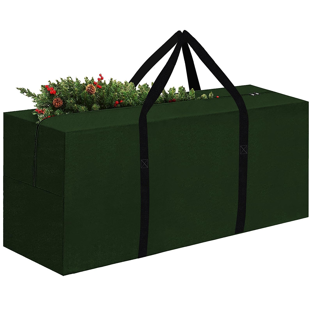 skyfiree Christmas Tree Storage Bag Fits Up to 12 Ft Tall Artificial Disassembled Trees, Heavy Duty 420D Waterproof Christmas Tree Bag Extra Large Xmas Tree Bag with Handles & Zipper (Green)